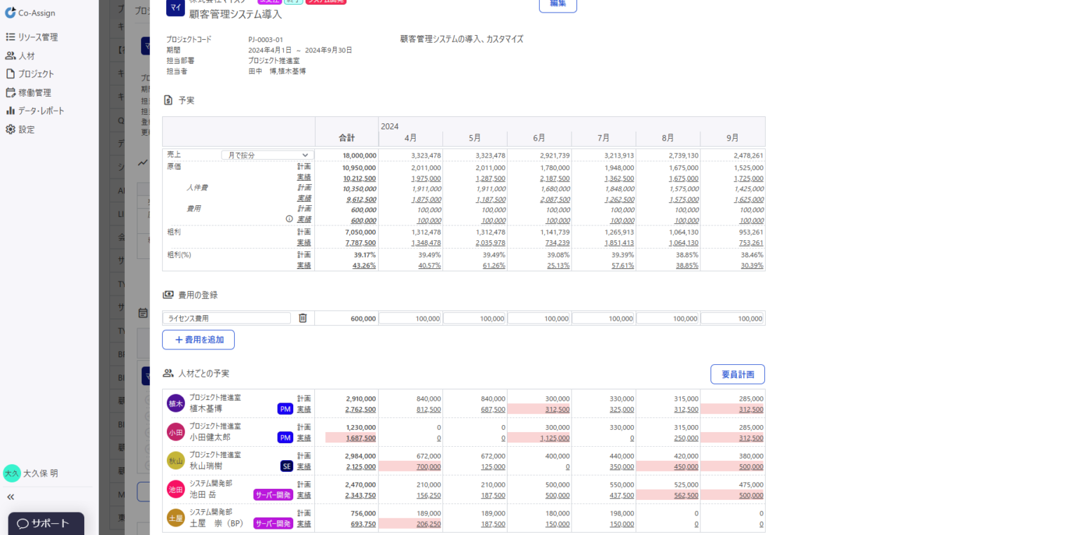Excelサンプル公開！要員計画表の作り方とアサイン管理ツール | Co-Assign